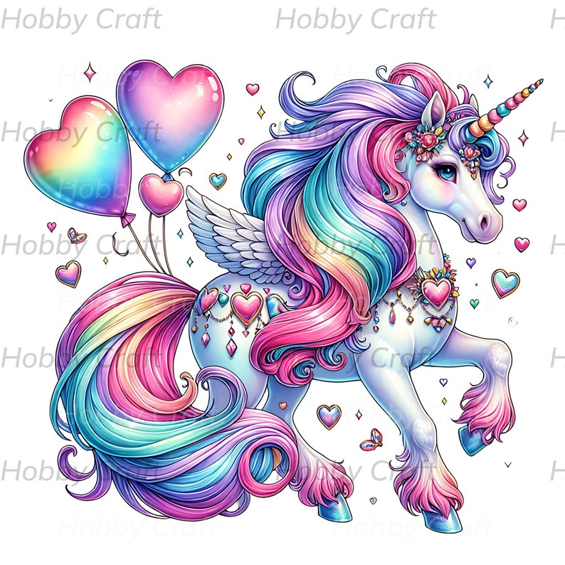Magical Unicorn Clipart Set - Instant Download Sublimation Design for ...