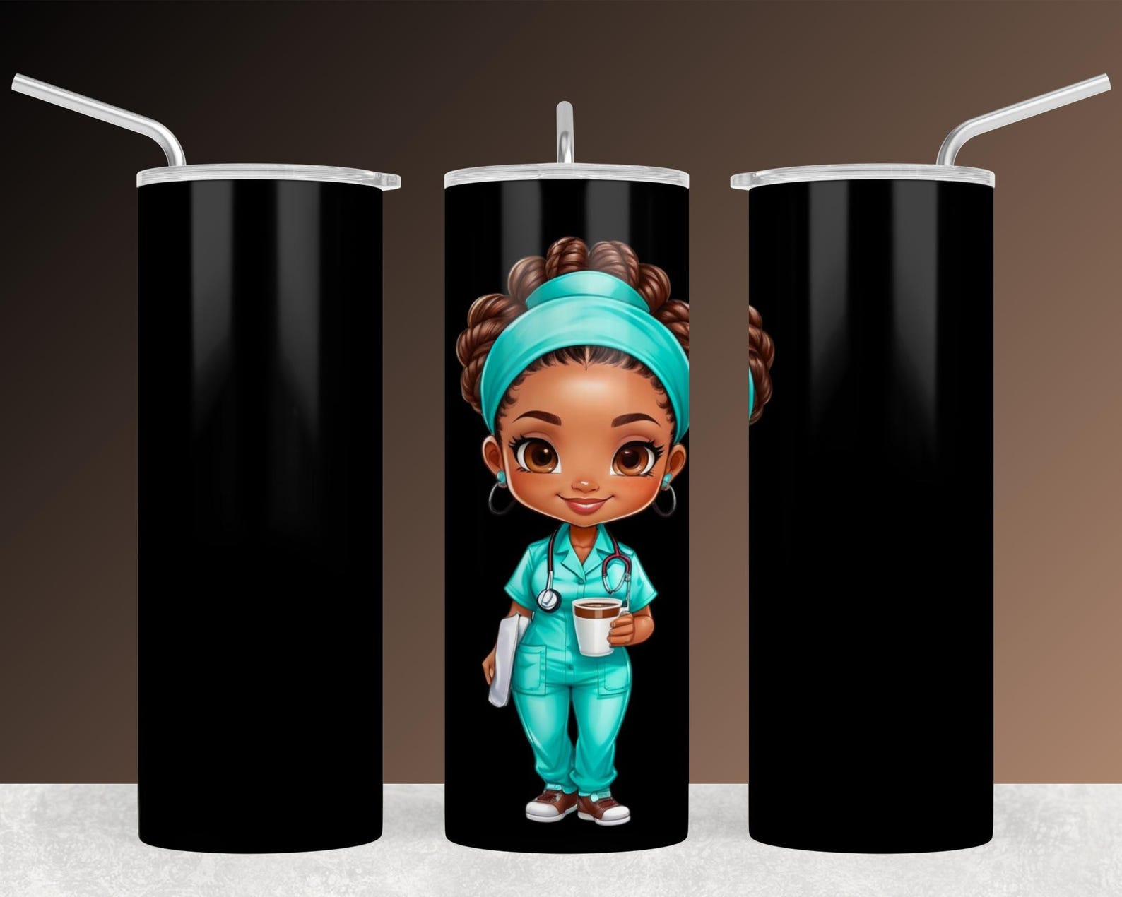 Friendly Chibi Nurse Clipart - Cheerful Digital Art for Medical Themes ...