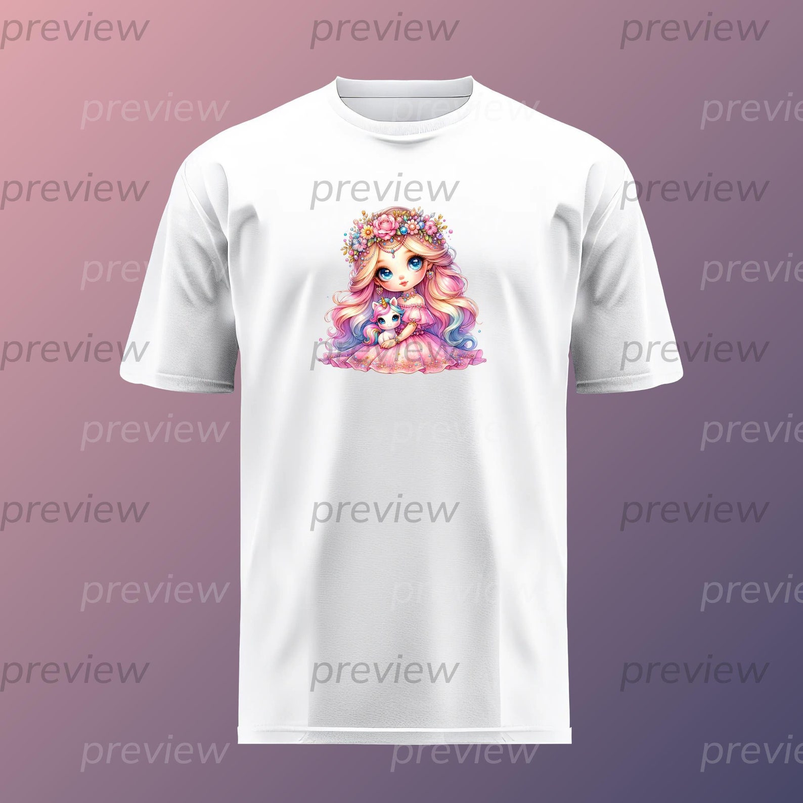 Whimsical Fairy Princess Clipart Instant Download Sublimation Design - Etsy