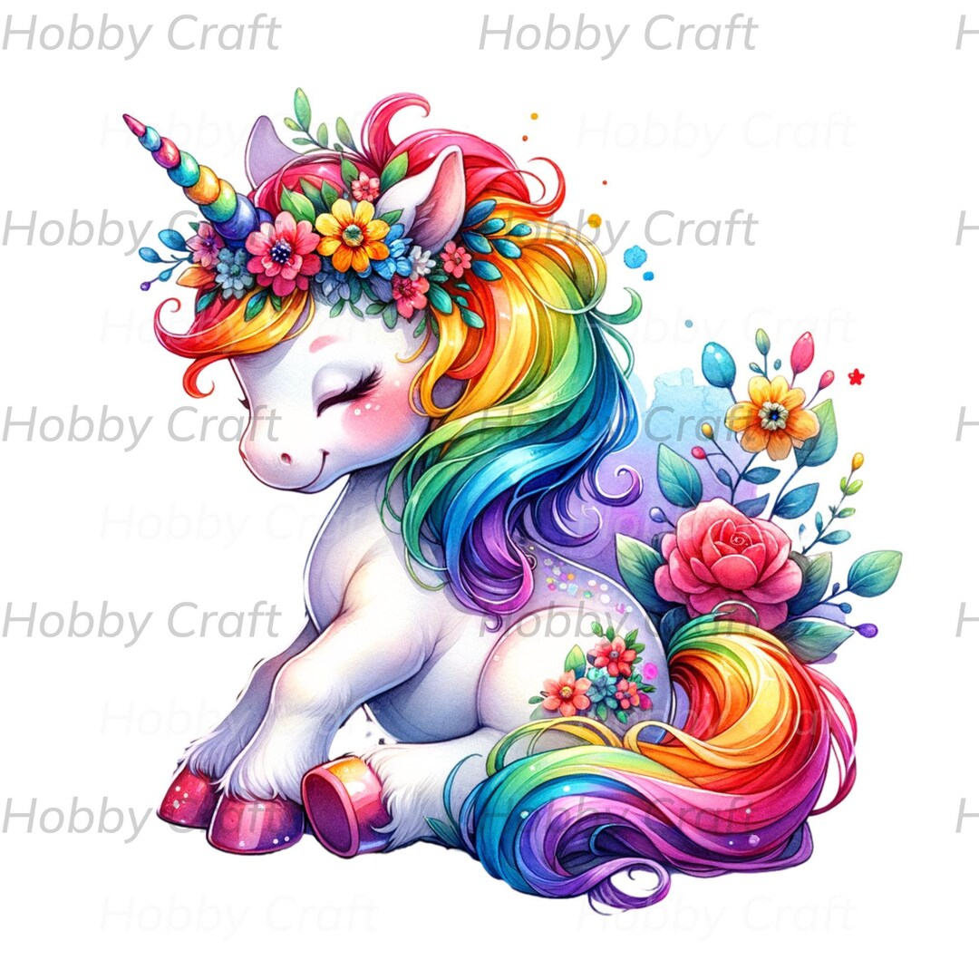 Whimsical Unicorn Clipart - Instant Download Sublimation Design for ...