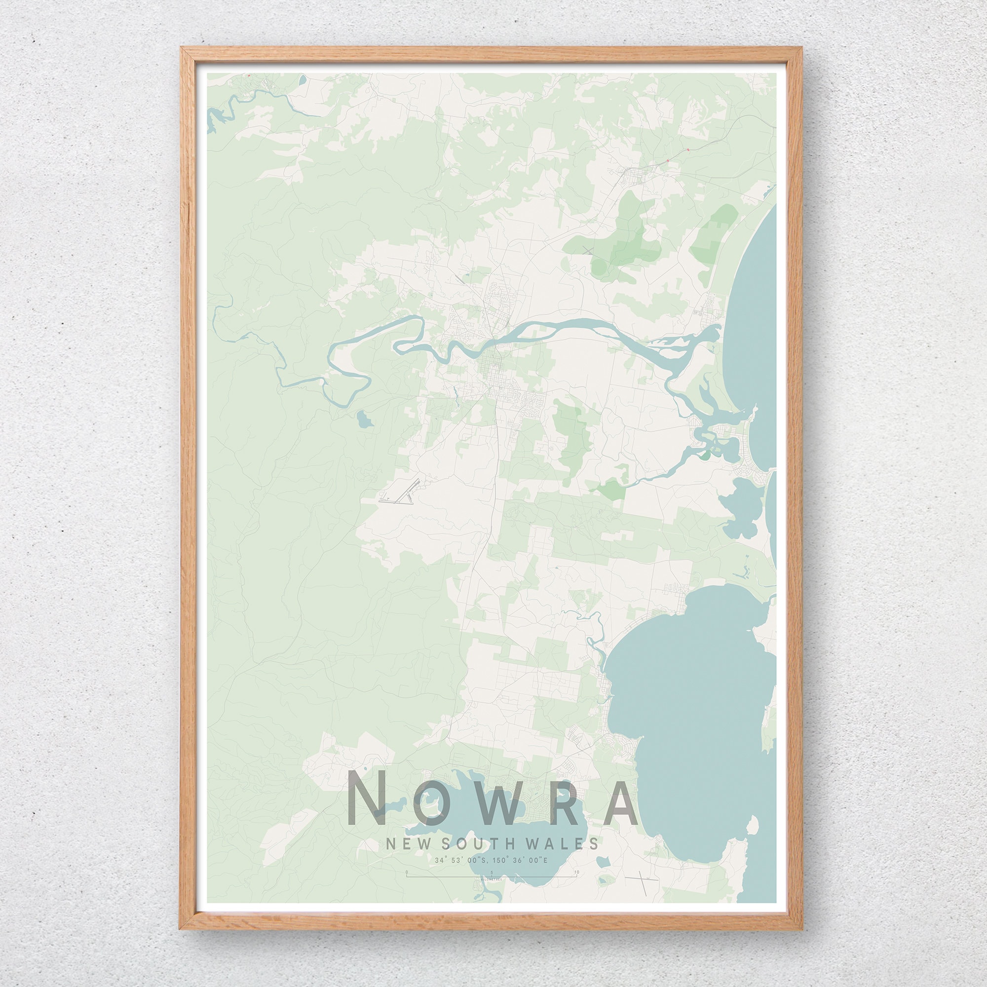 NOWRA Map Print Wall Art Poster New South Wales Wall decor | Etsy
