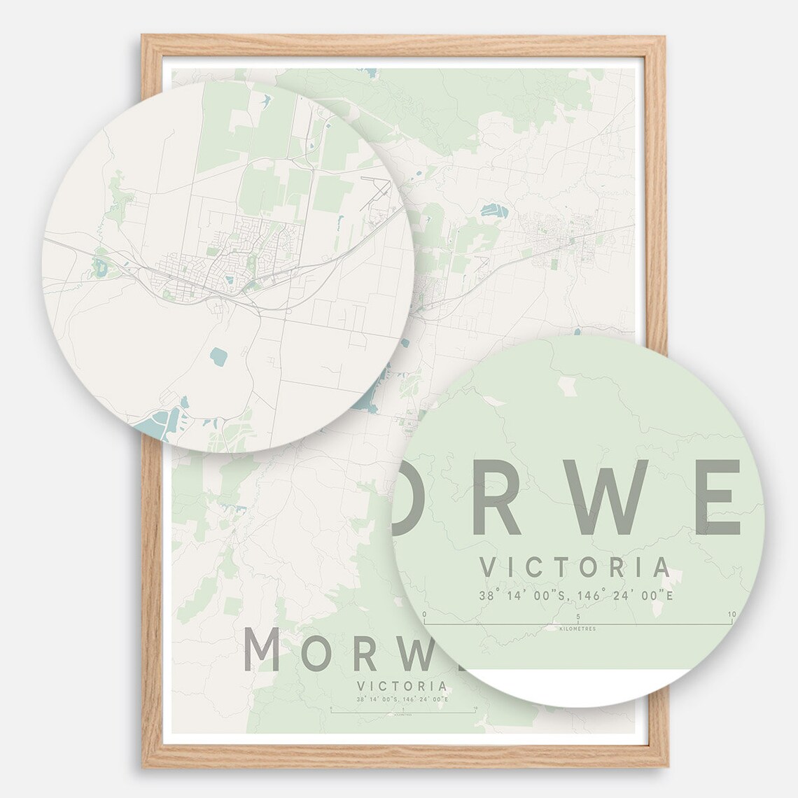 MORWELL VIC City Street Map Impresión / Victoria Wall Art | Etsy