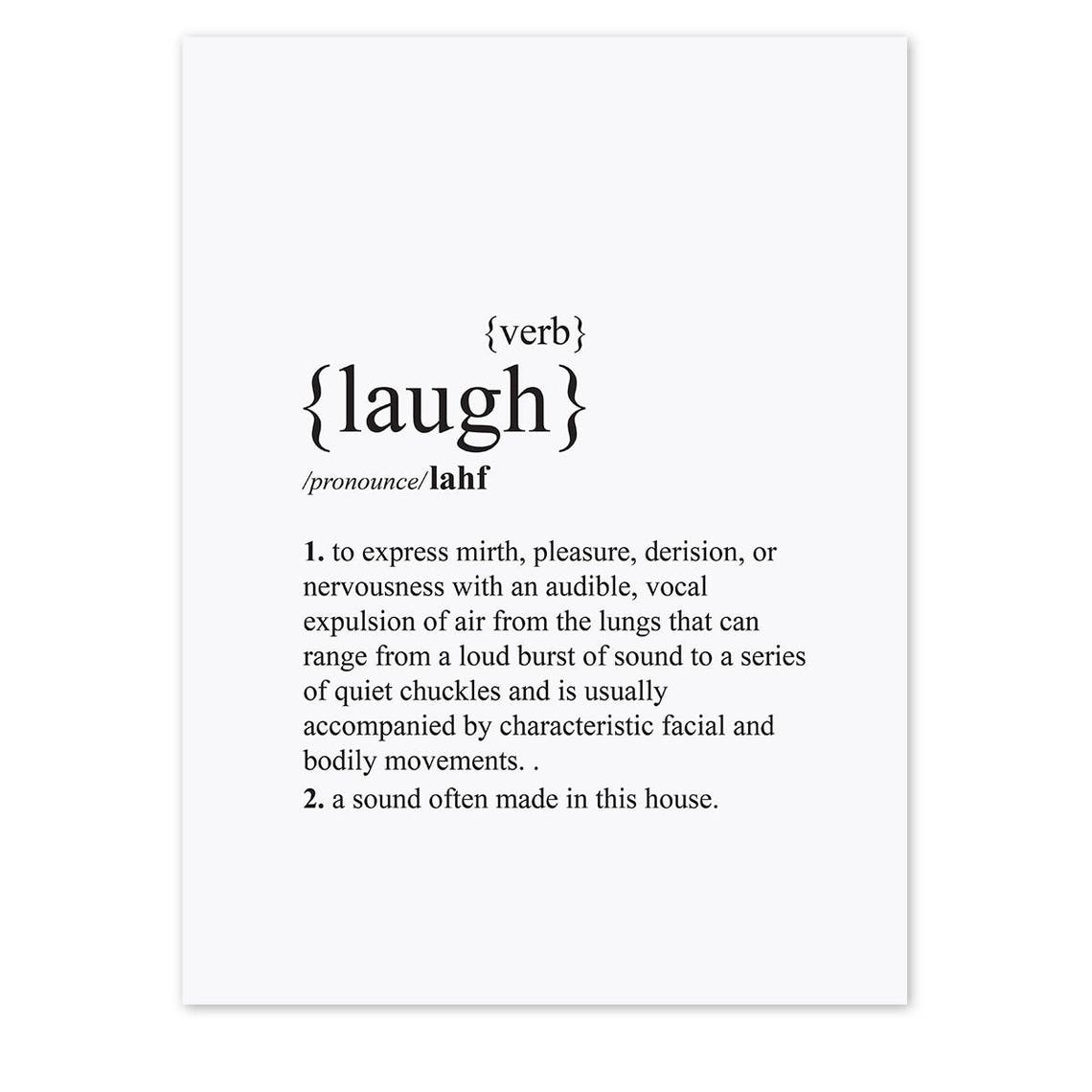Laugh Dictionary Definition Quote Print Wall Art Room Decor | Etsy
