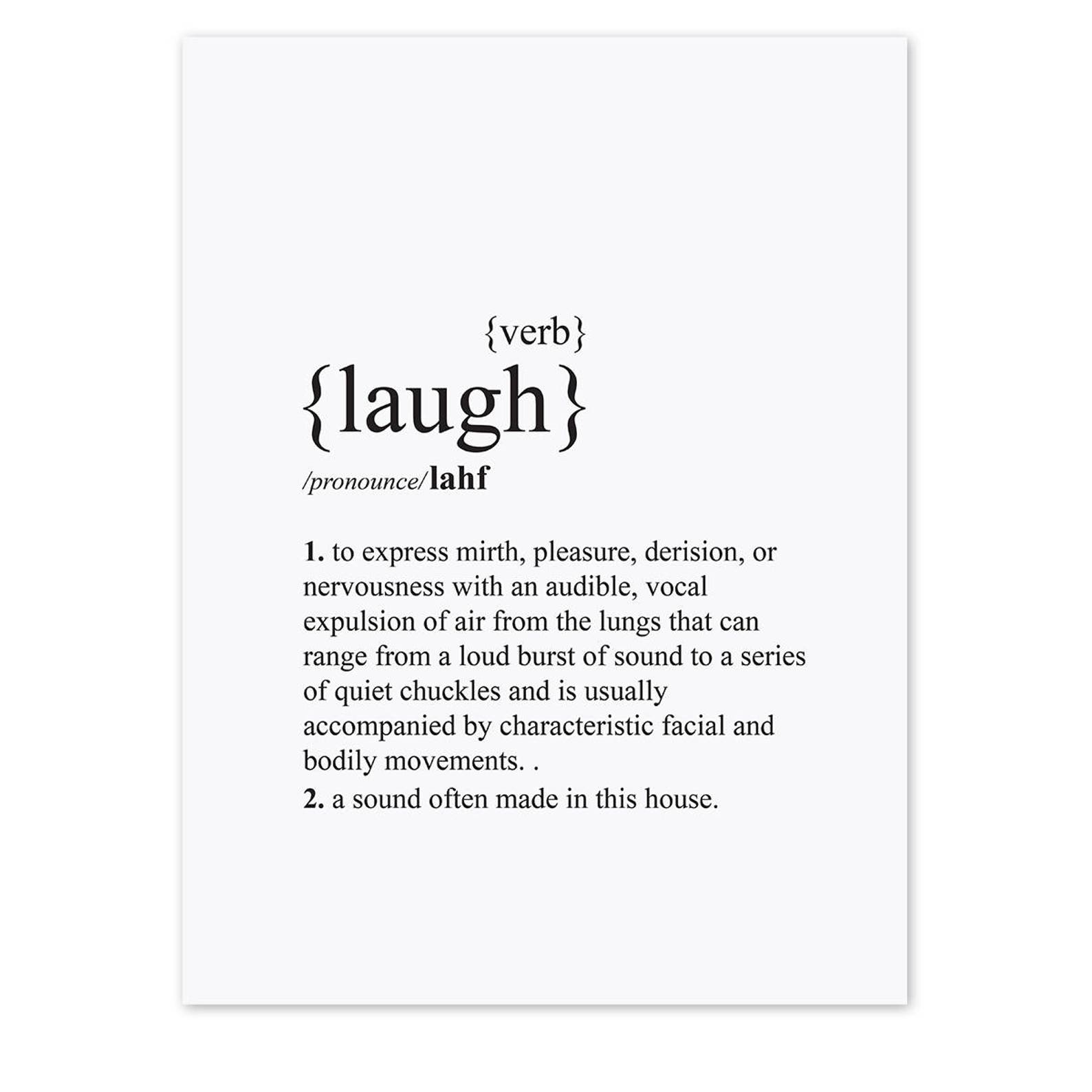 Laugh Dictionary Definition Quote Print Wall Art Room Decor | Etsy