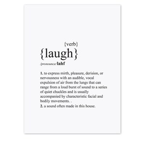 Laugh Dictionary Definition Quote Print, Wall Art, Room Decor, Modern ...