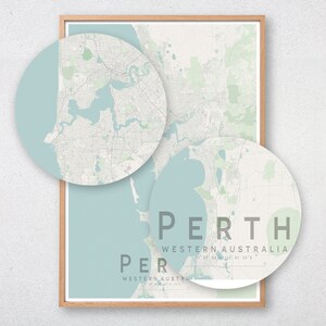 PERTH Map Print Western Australia WA City Street Wall Art Poster Wall ...