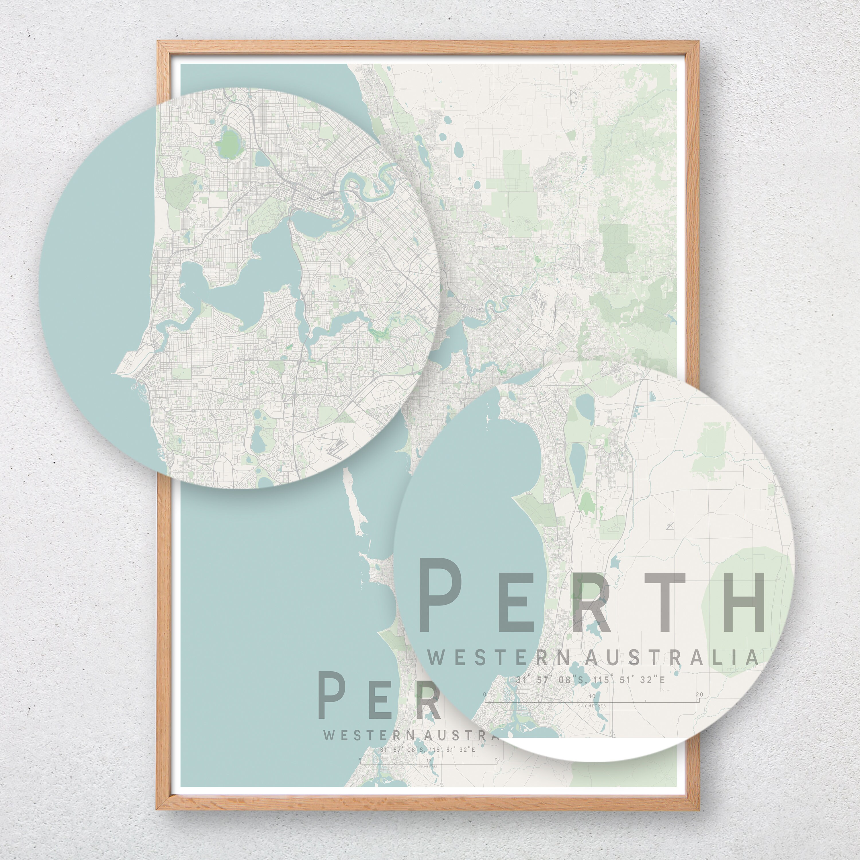 PERTH Map Print Western Australia WA City Street Wall Art | Etsy