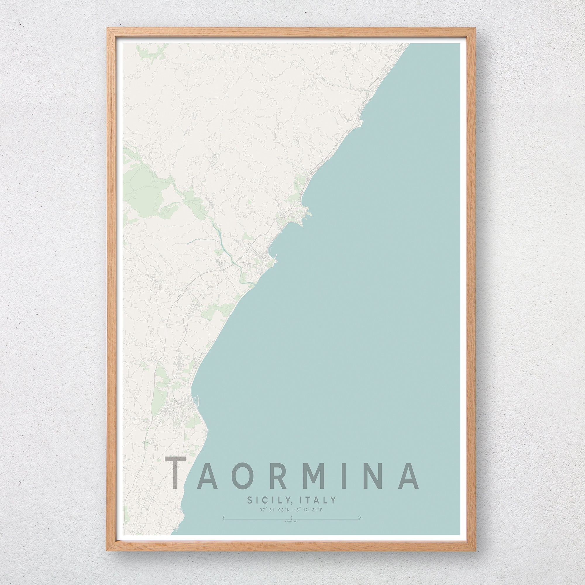 TAORMINA Map Print Sicily Italy City Map Print Wall Art - Etsy Australia