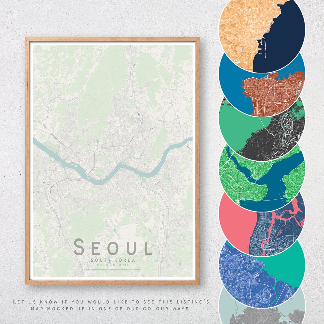 SEOUL Map Print South Korea City Map Print Wall Art Poster Wall Decor ...