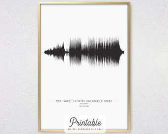 CUSTOM Sound Wave Print Recorded Sound Art Gift for Dad Sonogram Art ...