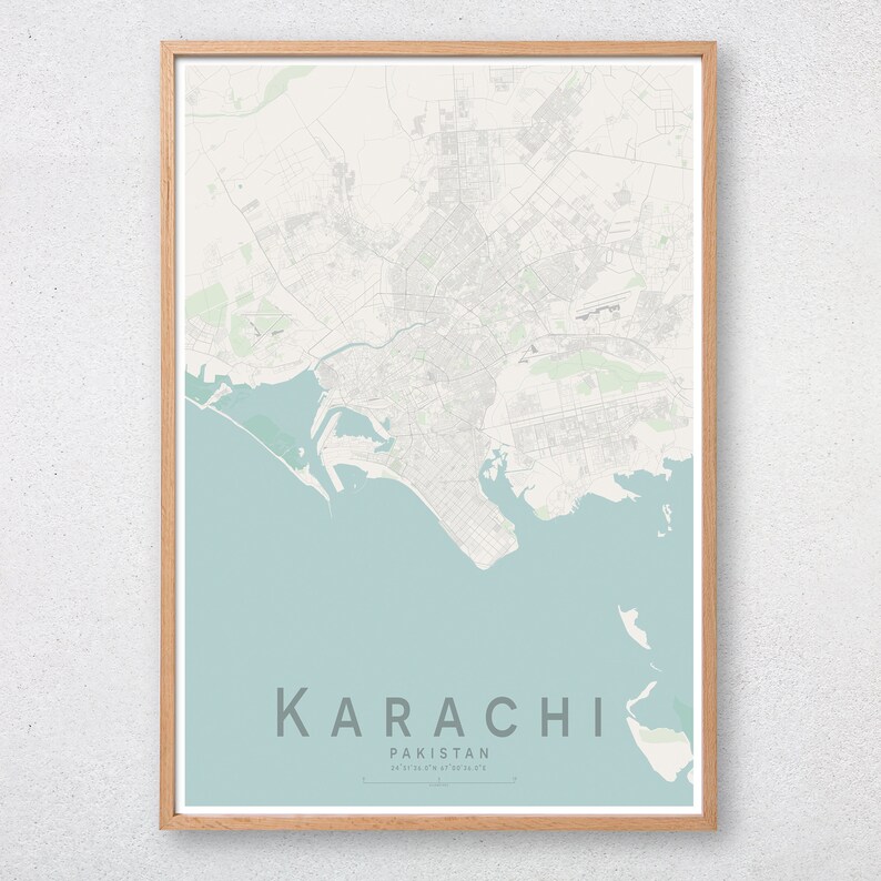 KARACHI Map Print Pakistan Wall Art Poster Wall Decor A3 - Etsy