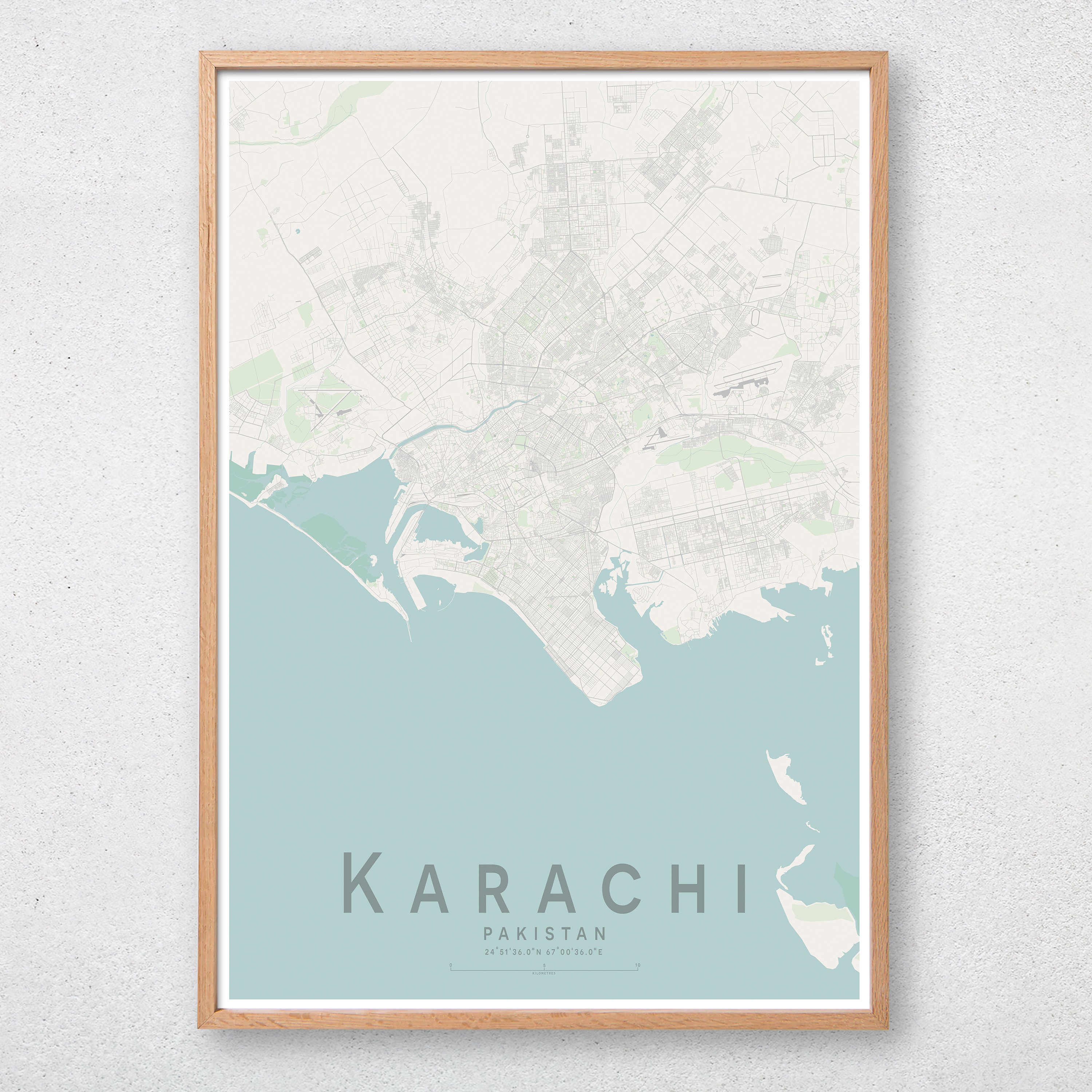 KARACHI Map Print Pakistan Wall Art Poster Wall Decor A3 - Etsy