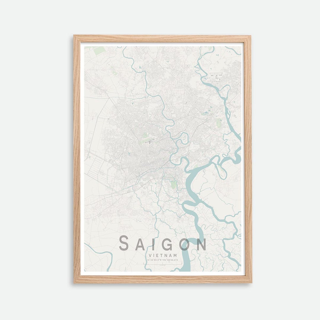 SAIGON Vietnam City Street Map Print Travel Poster Unique - Etsy