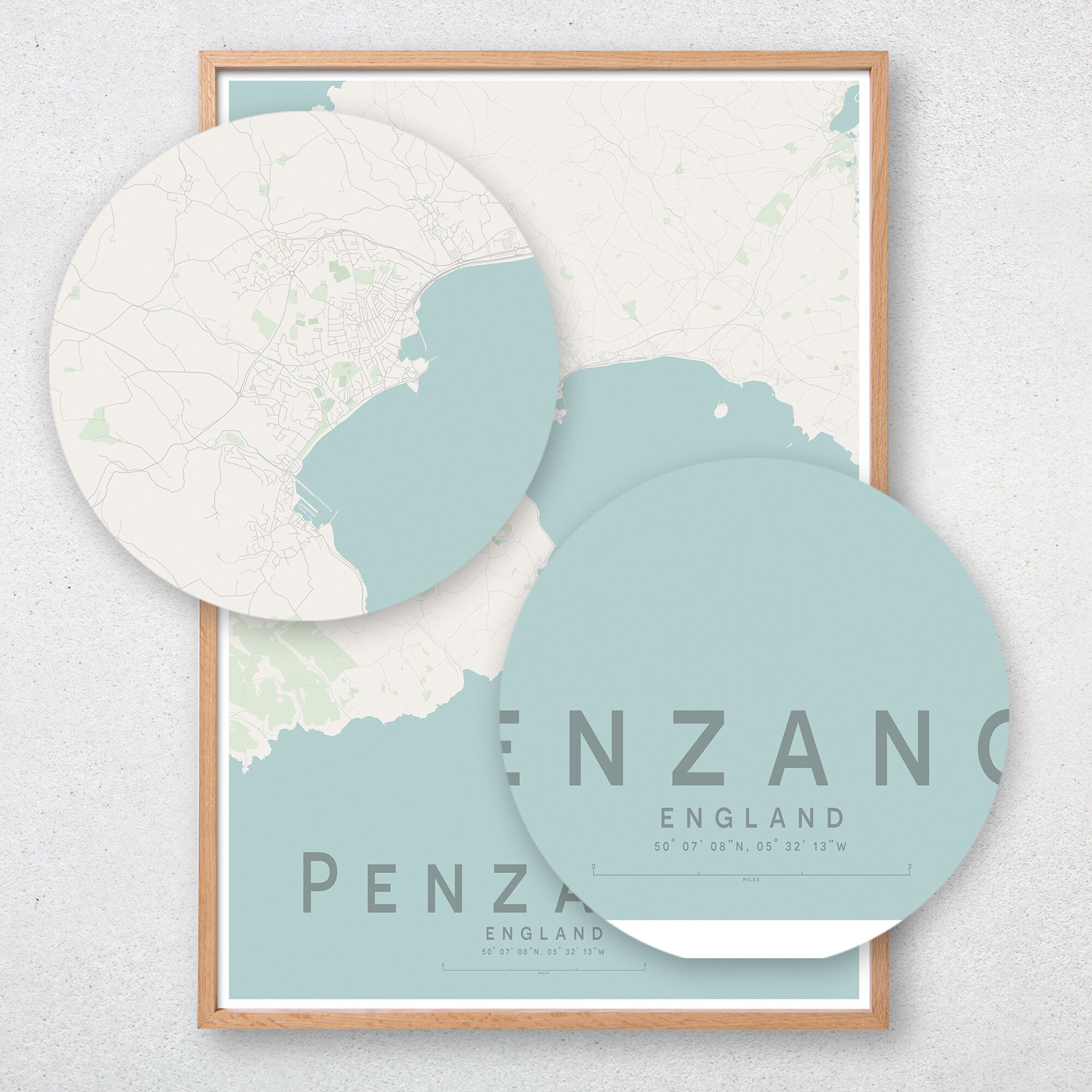 PENZANCE Map Print England City Map Print Wall Art Poster | Etsy