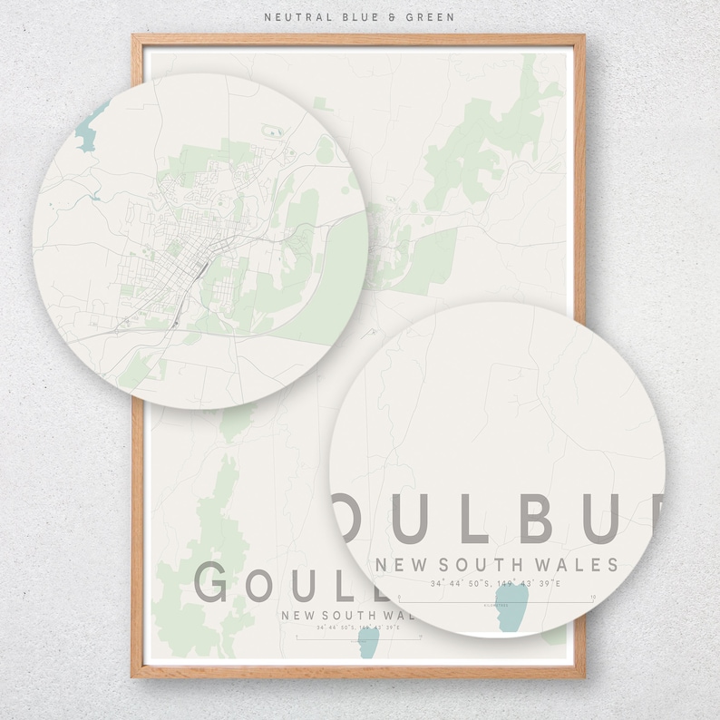 GOULBURN Map Print New South Wales City Map Housewarming - Etsy