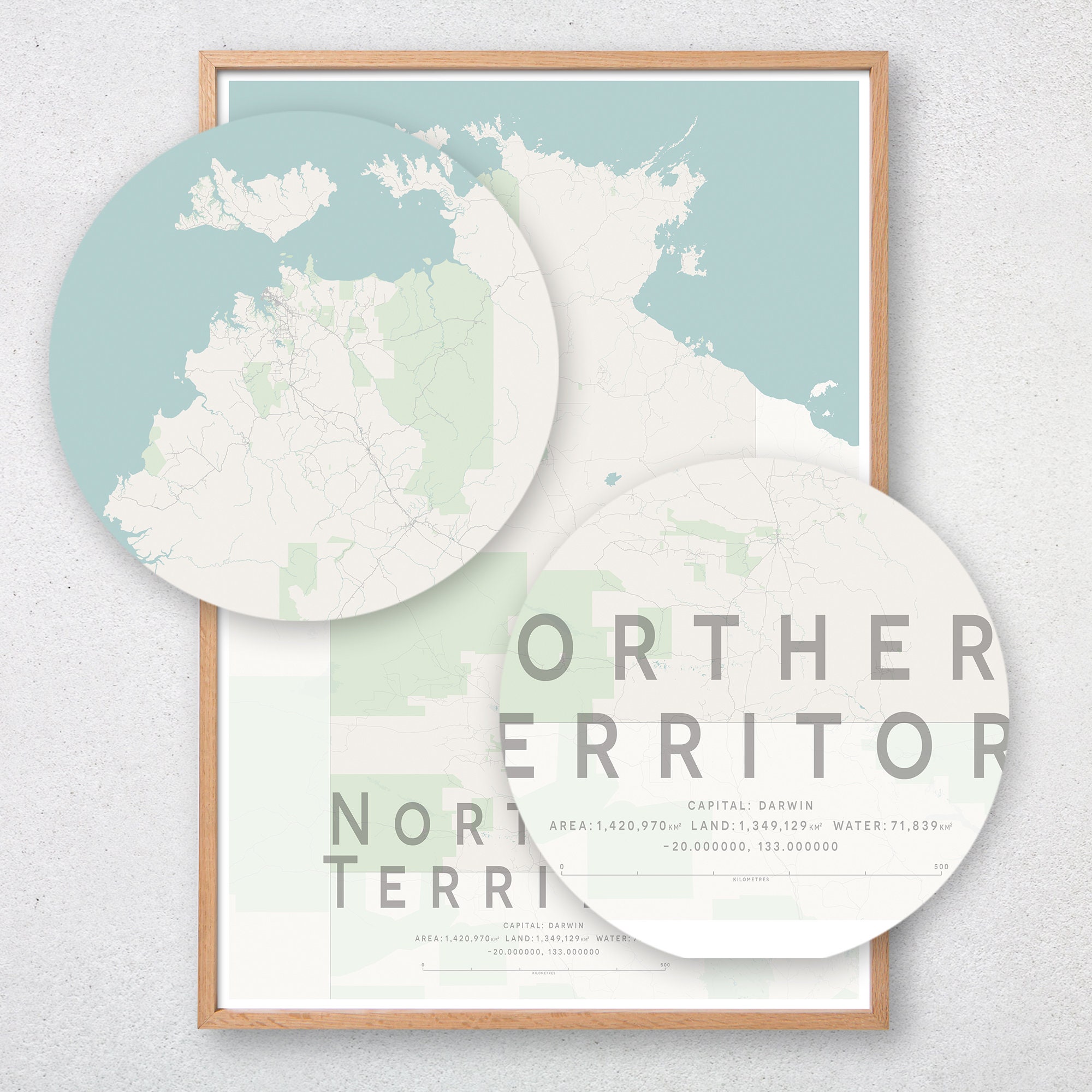 Northern Territory Map Print NT Australian State Map Print | Etsy