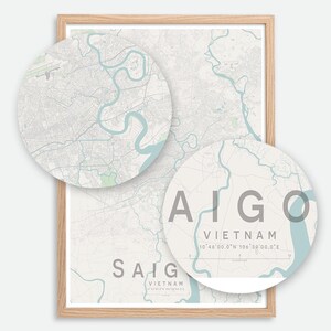 SAIGON Vietnam City Street Map Print Travel Poster Unique - Etsy