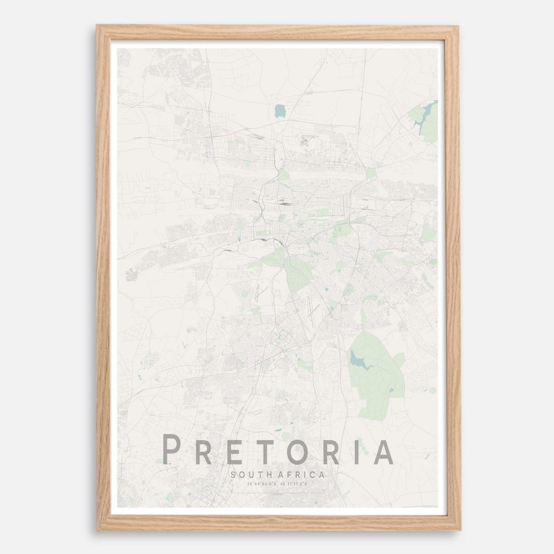 PRETORIA Map Print South Africa City Map Print | Etsy
