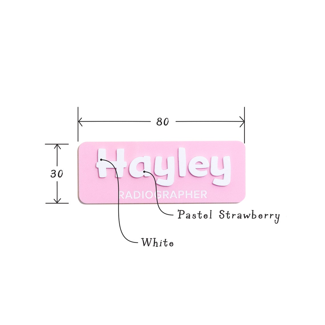 Personalised Work Name Badge | Custom Occupation Tag | Name Accessory ...