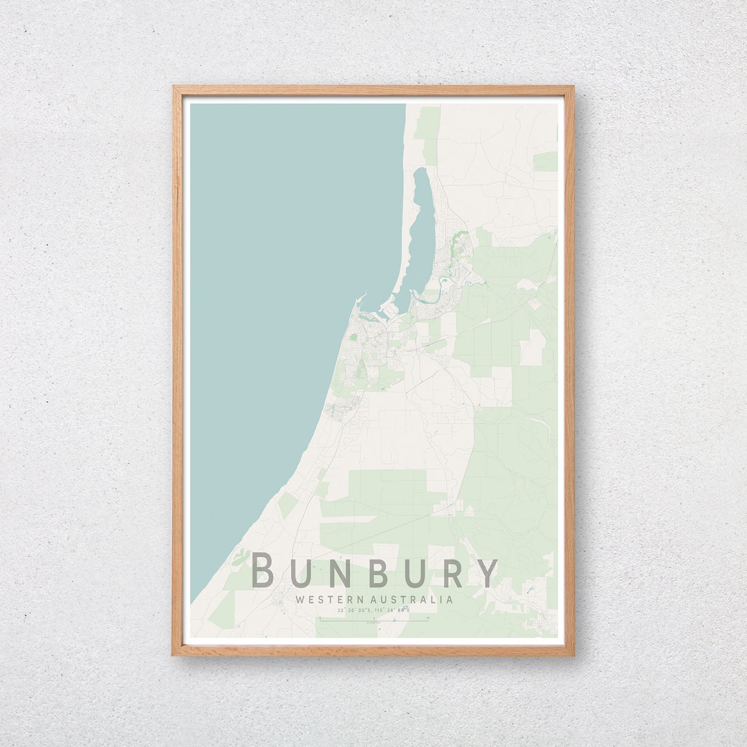 Bunbury WA City Street Map Print Wall Art Poster Wall - Etsy Sweden