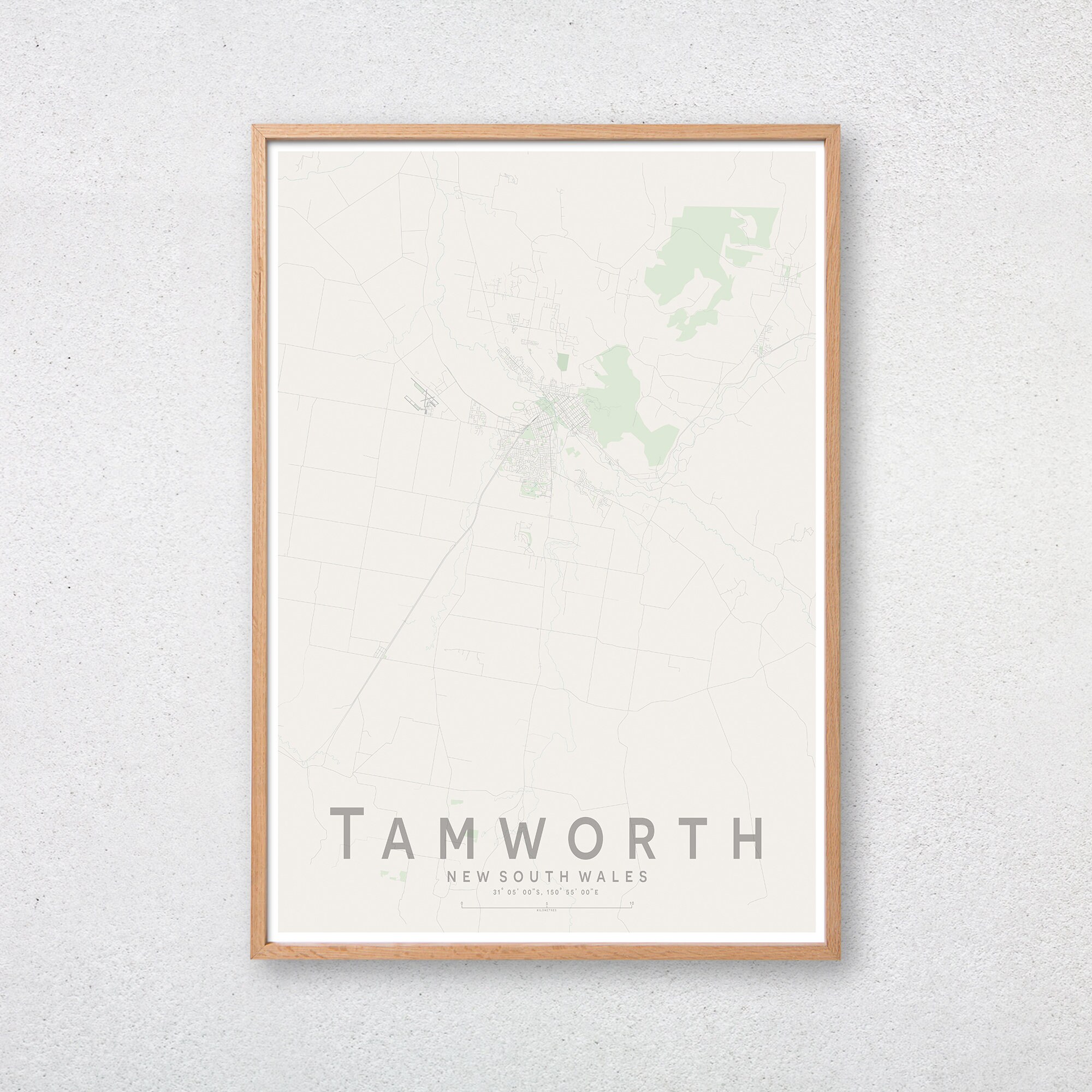 TAMWORTH Map Print New South Wales Australia Wall Art Poster | Etsy