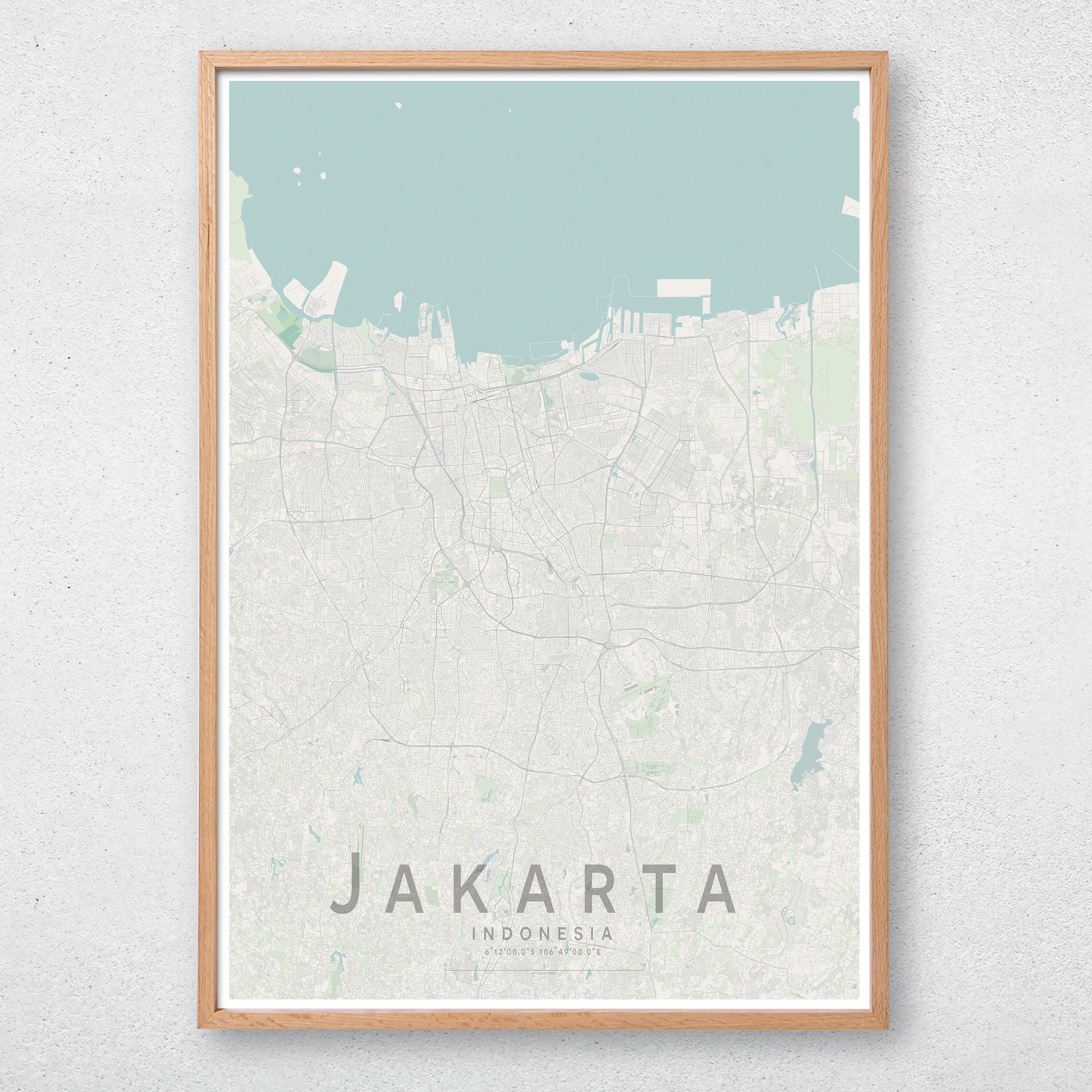 JAKARTA Map Print Indonesia City Map Print Wall Art Poster - Etsy