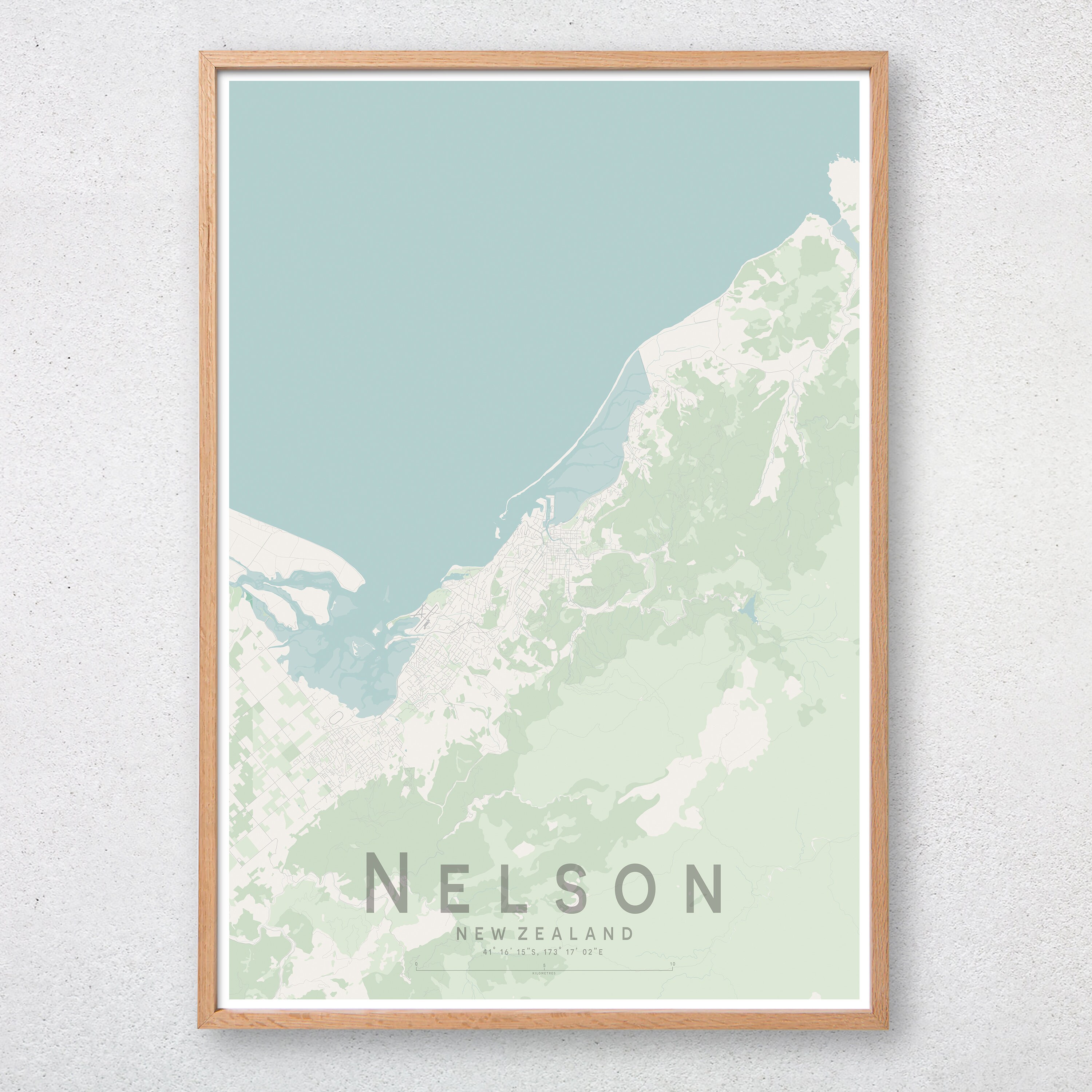 NELSON New Zealand City Street Map Print Travel Print Wall | Etsy