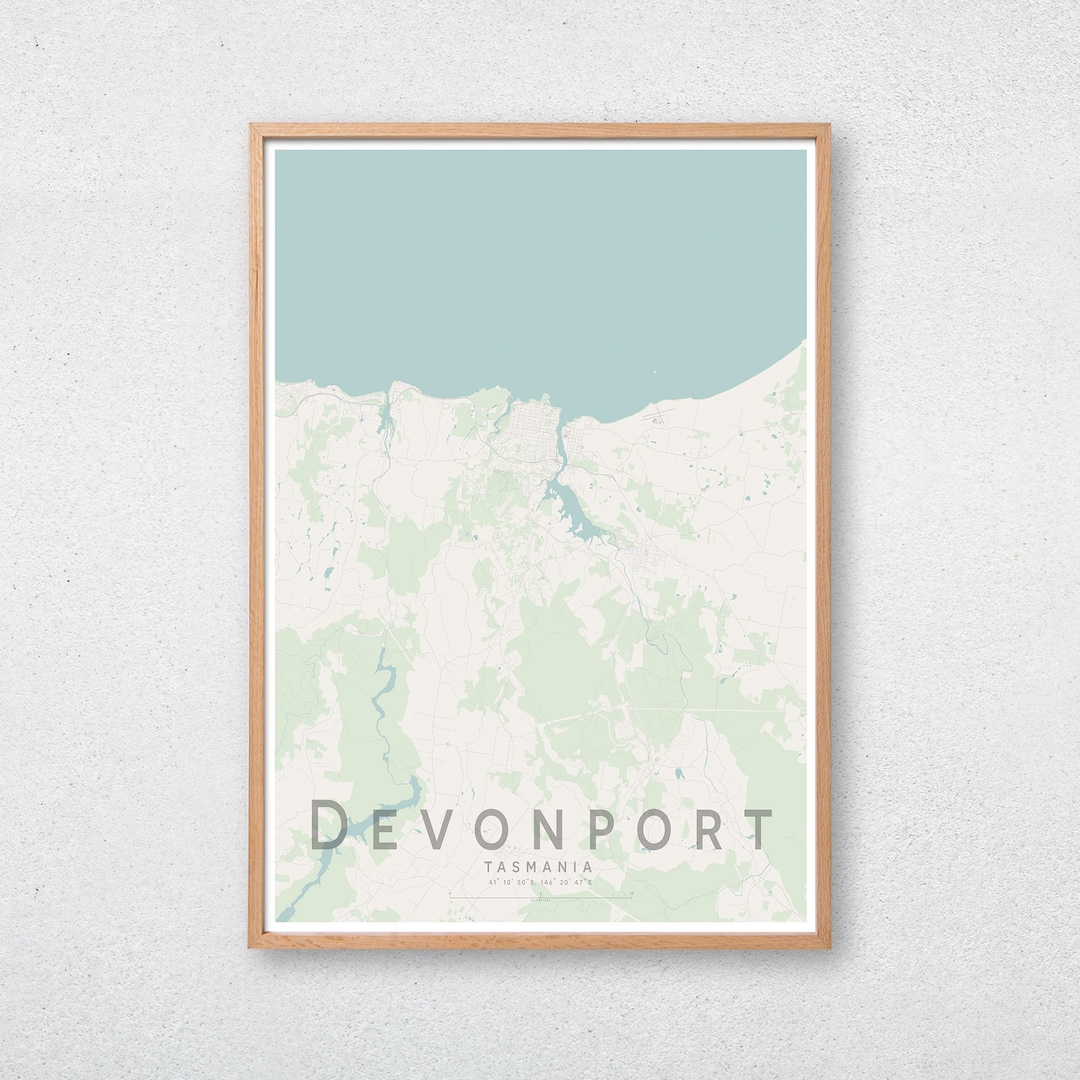DEVONPORT Map Print South Australia City Map Housewarming Gift ...