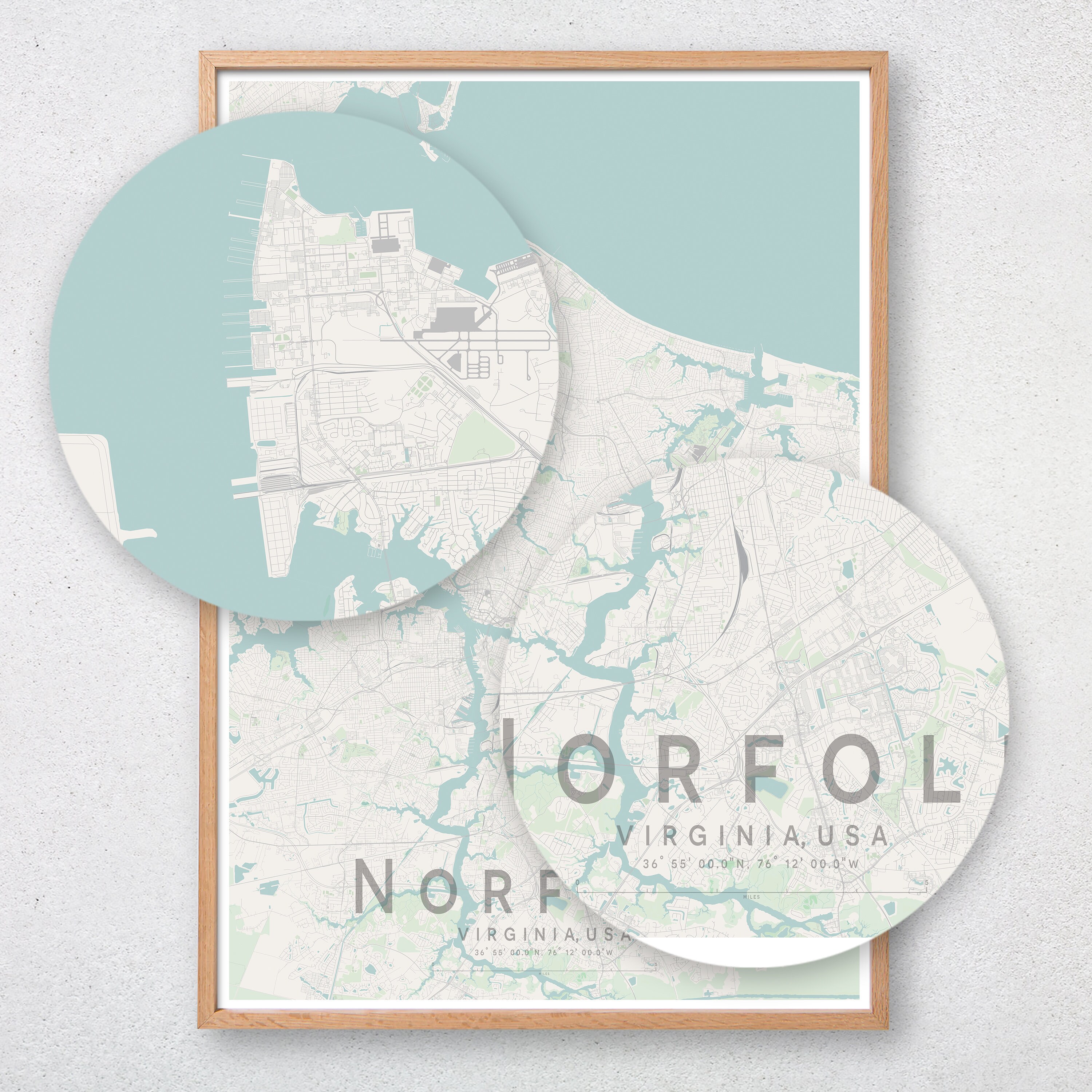 NORFOLK Map Print United States City Map Print Virginia - Etsy