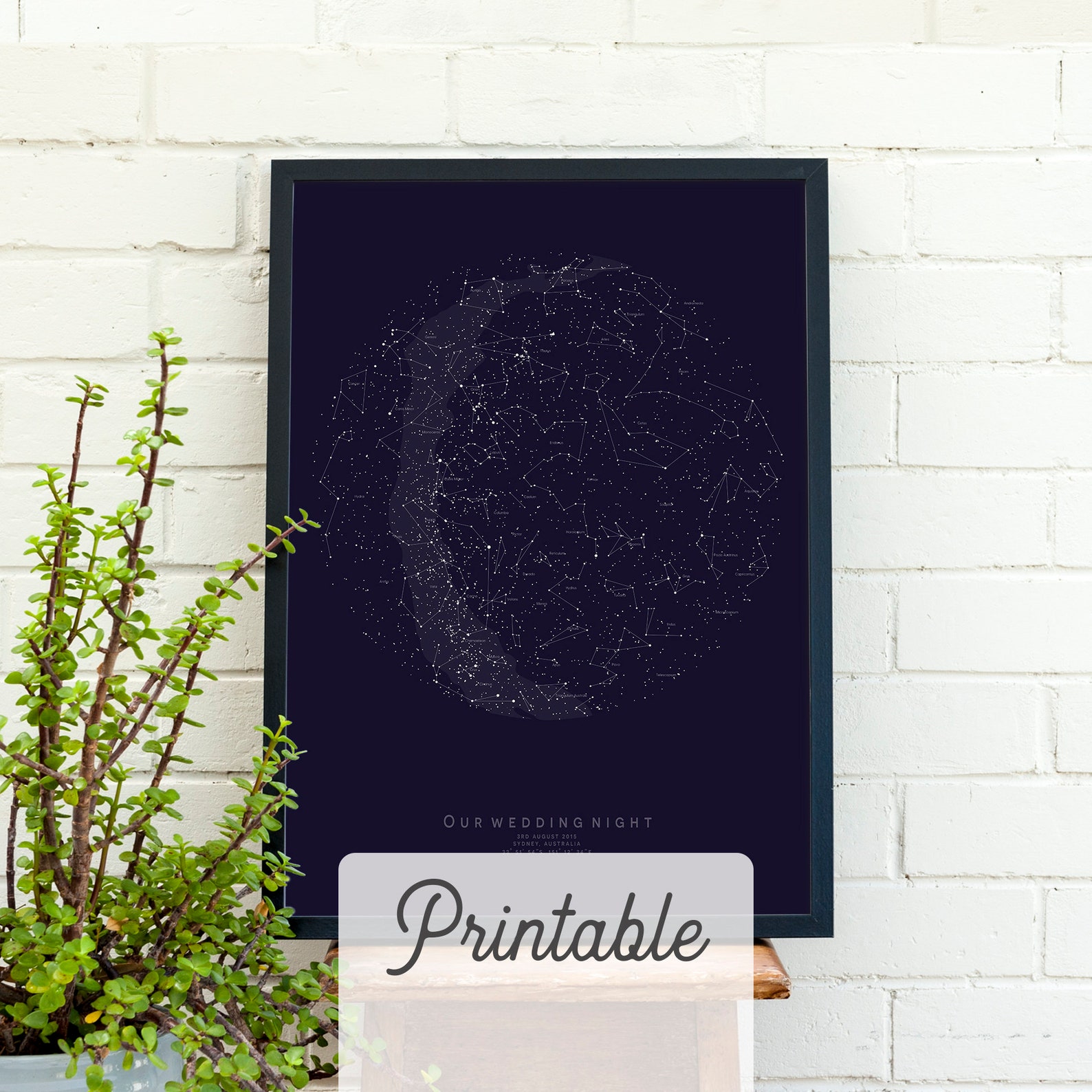 CUSTOM Star Map PRINTABLE Wedding Gift Personalized Star - Etsy