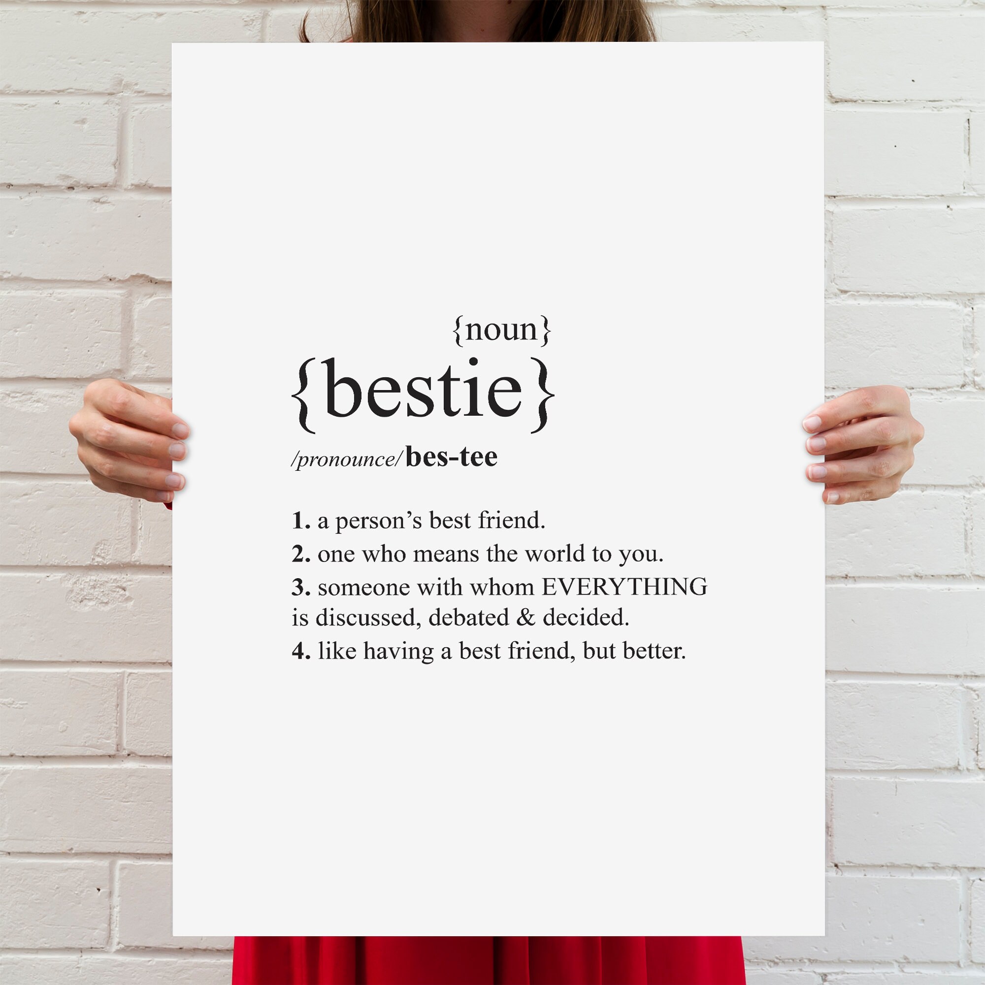 BESTIE Dictionary Definition Quote Print Wall Art Room - Etsy Australia