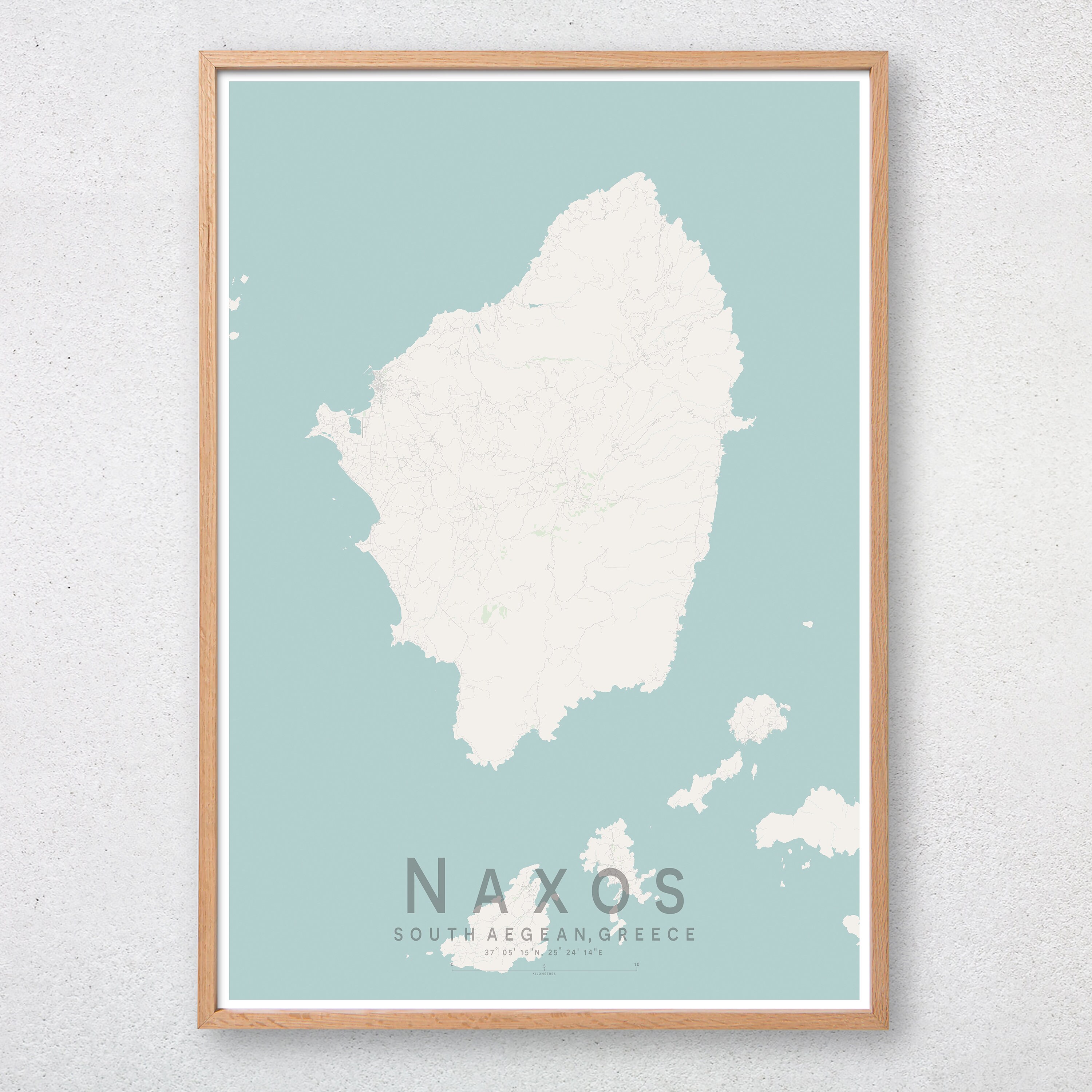 NAXOS Greek Islands Greece Street Map Print Wall Art Poster | Etsy