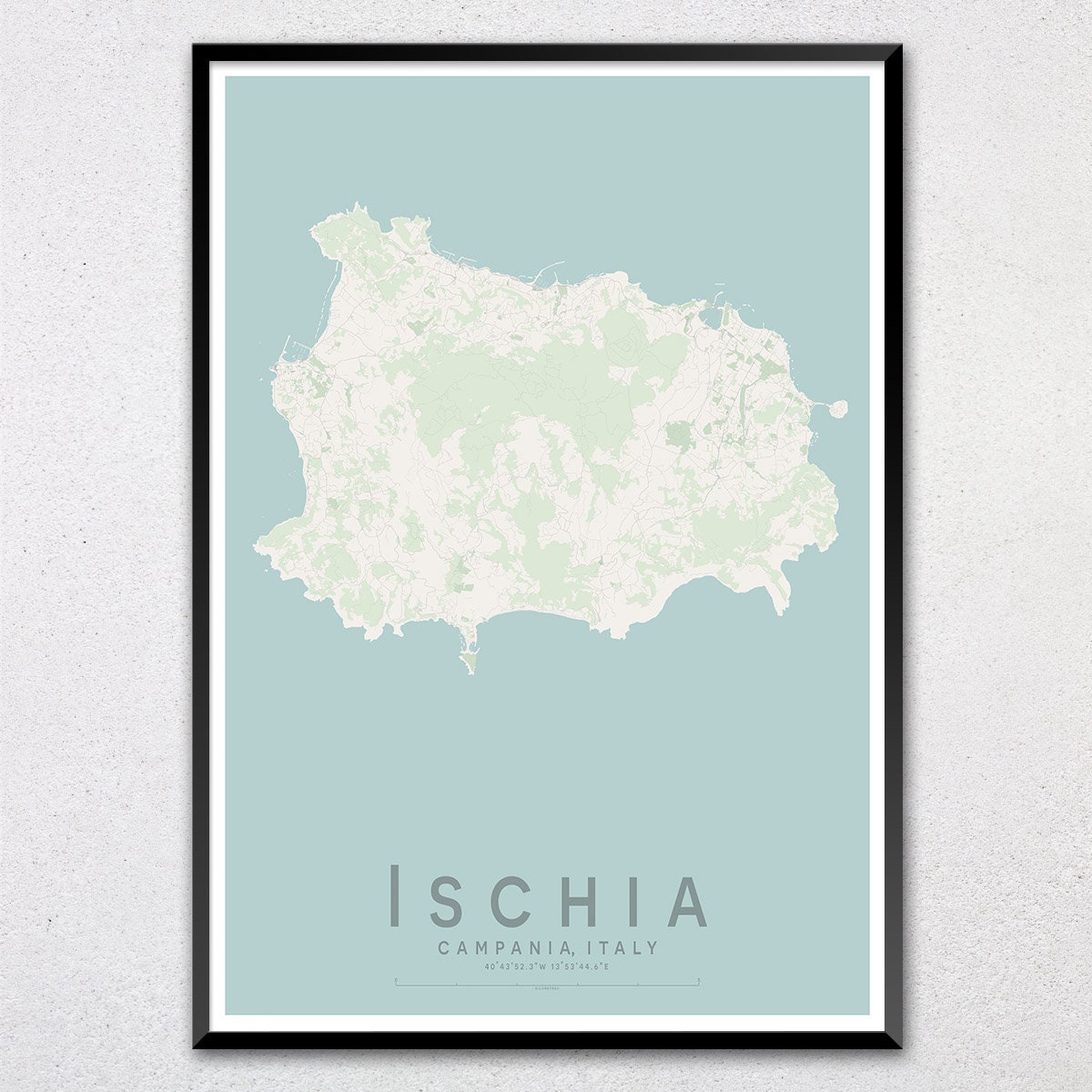 ISCHIA Island Map Print Italy Wall Art Poster Campagnia - Etsy Australia