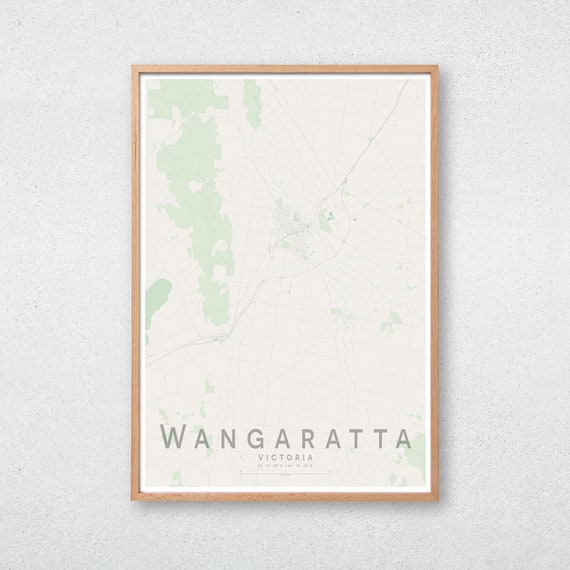 WANGARATTA Map Print Victoria City Street Map Wall Art | Etsy UK