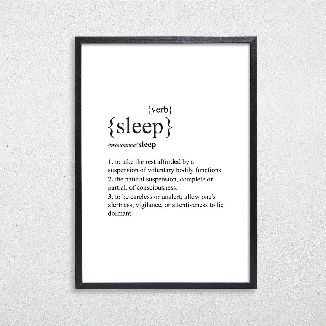Sleep Dictionary Definition Quote Print Wall Art Room Decor - Etsy
