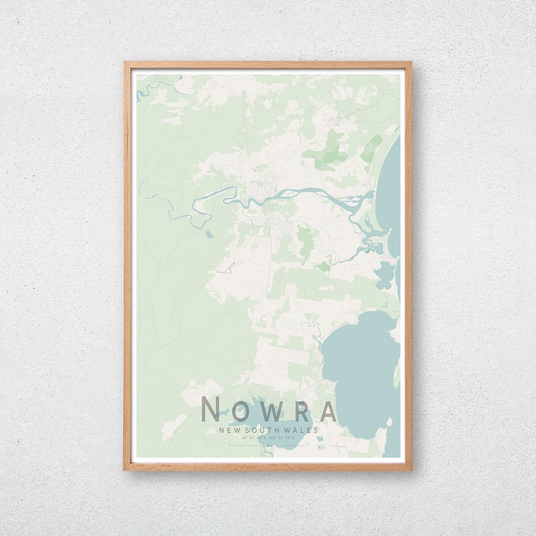 NOWRA Map Print Wall Art Poster New South Wales Wall Decor A3 A2 A1 - Etsy