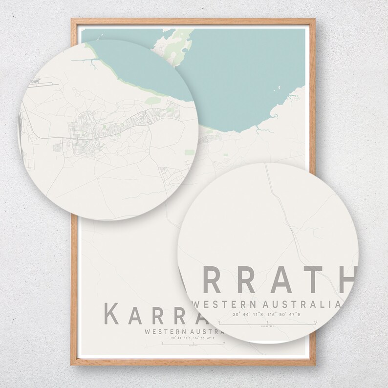 KARRATHA Map Print Western Australia WA Wall Art Poster - Etsy