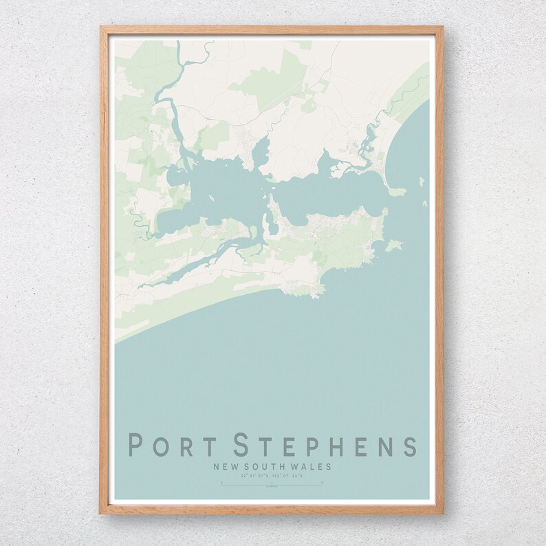 PORT STEPHENS Map Print NSW Travel Print Travel Nursery - Etsy