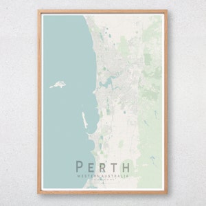 PERTH Map Print Western Australia WA City Street Wall Art Poster Wall ...