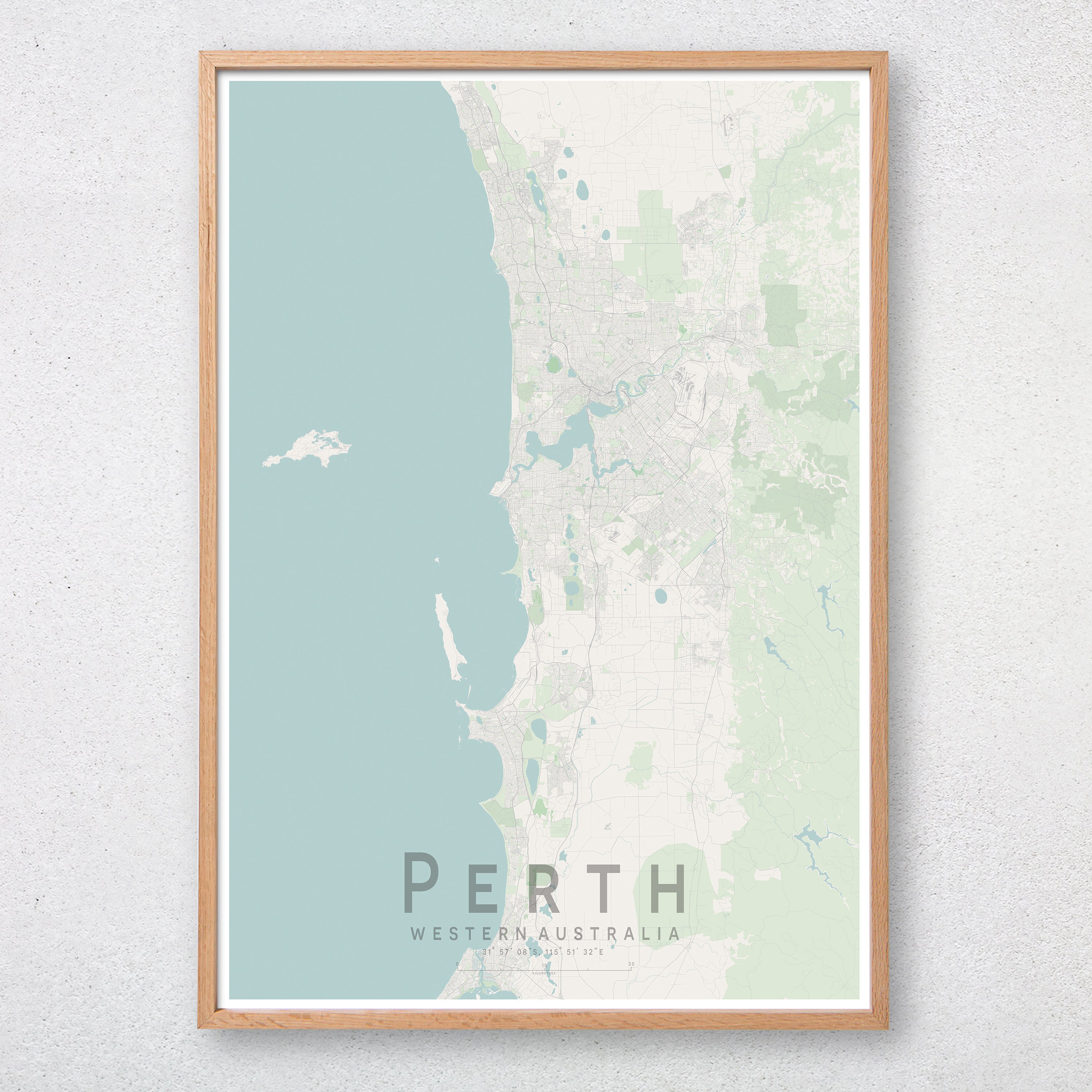 PERTH Map Print Western Australia WA City Street Wall Art - Etsy