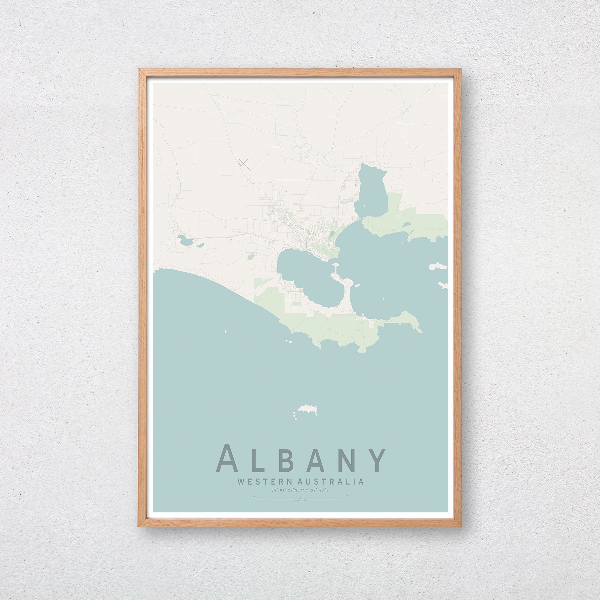 ALBANY Map Print Western Australia WA City Street Wall Art - Etsy Australia
