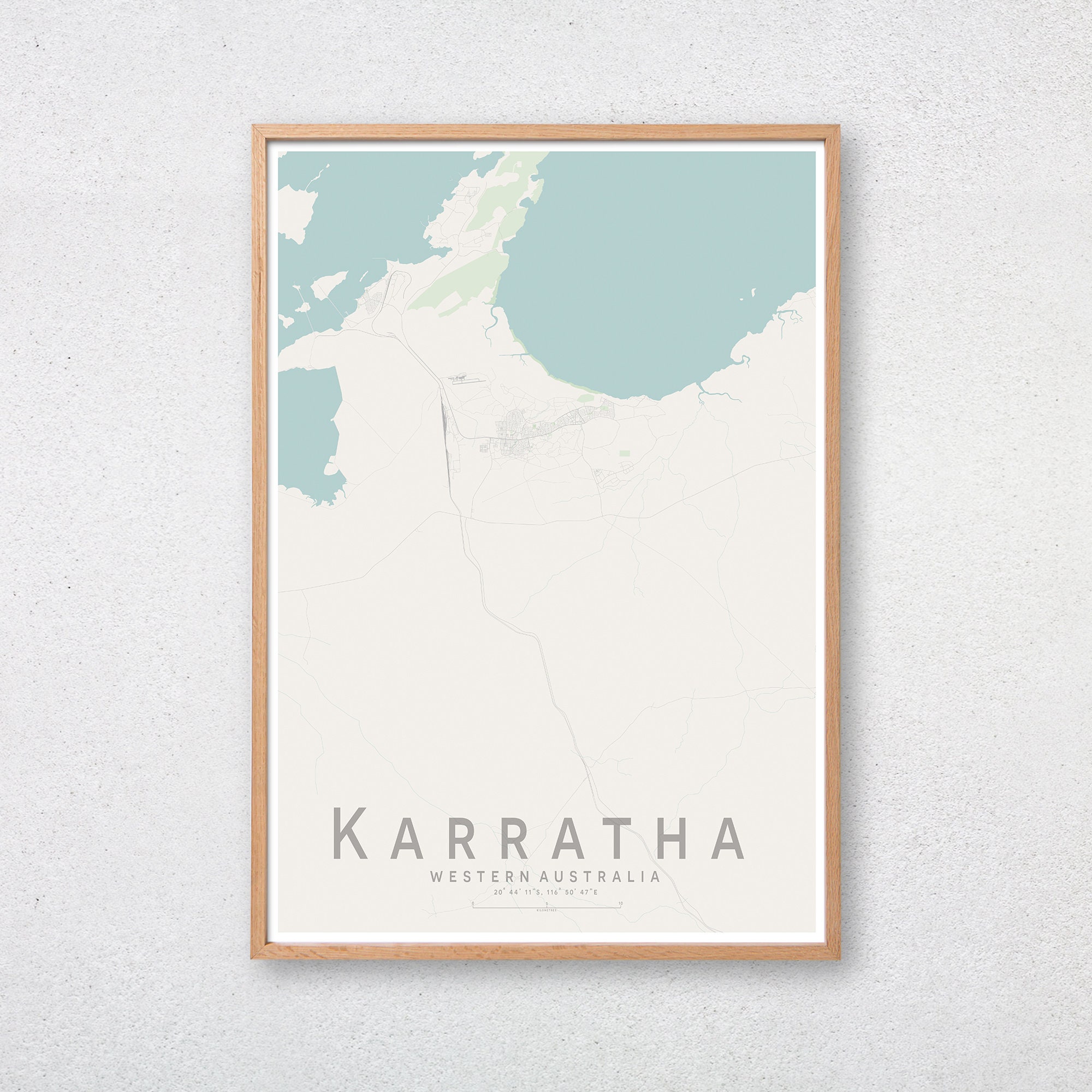 KARRATHA Map Print Western Australia WA Wall Art Poster | Etsy
