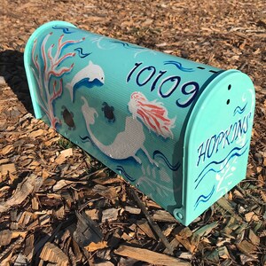 Hand Painted Mailboxes Tropical Beach Coastal, Coral, Waves ...