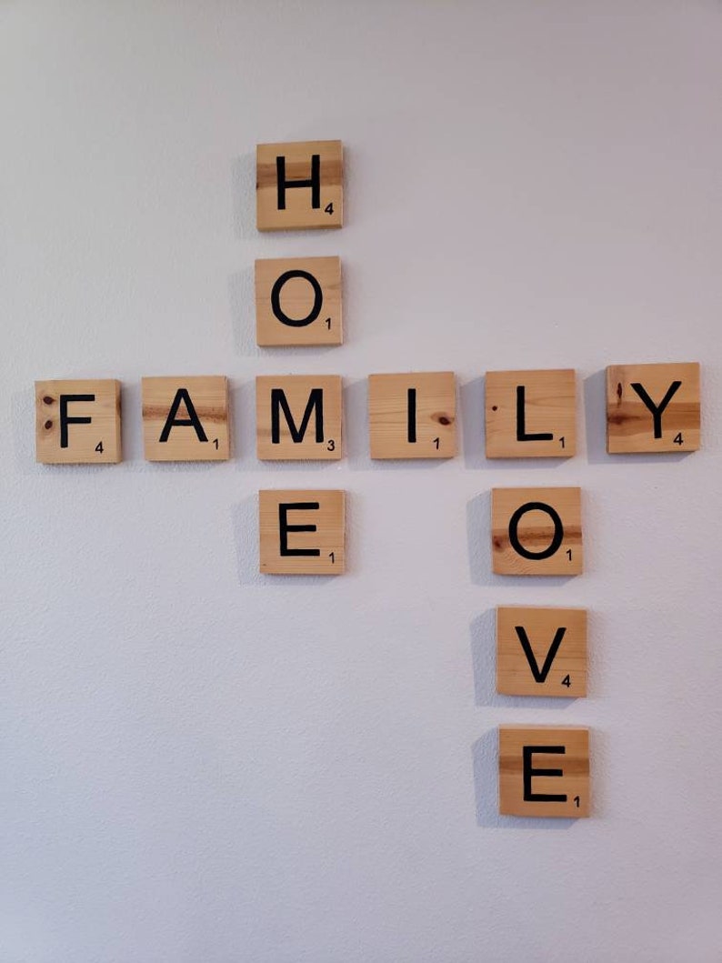 Custom Scrabble Tiles, Wood Sign, Tiles, Housewarming, Gift, Wall Art ...