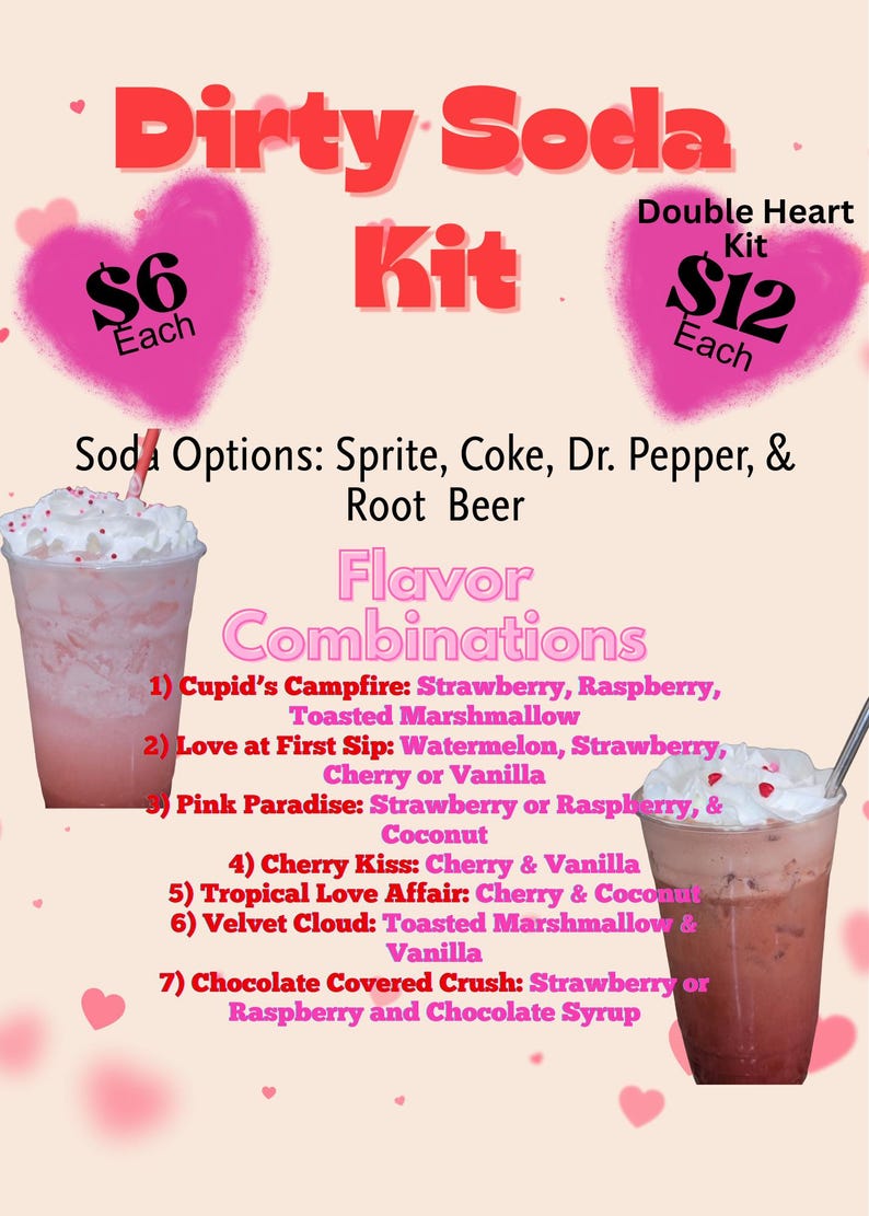 Valentine's Dirty Soda Kit, DIY, Teacher Gift, Unique, Friend, Child ...