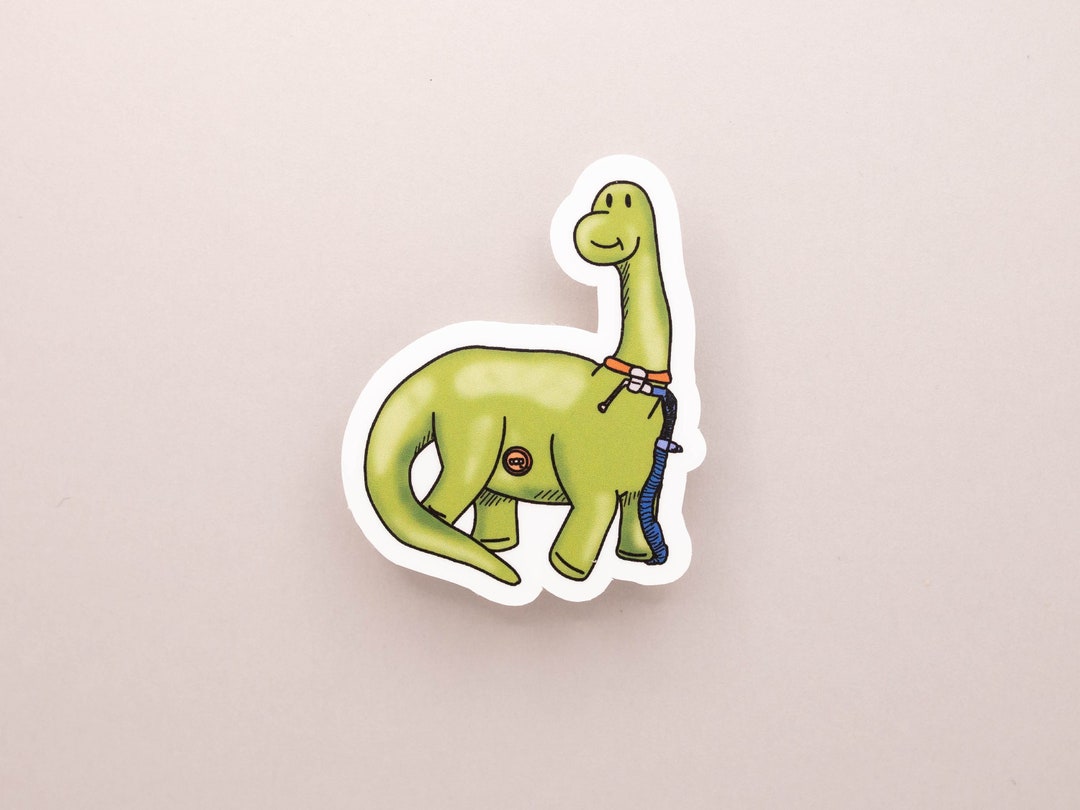 Trach Dinosaur Sticker Vinyl Sticker Handmade Sticker Medical Sticker ...