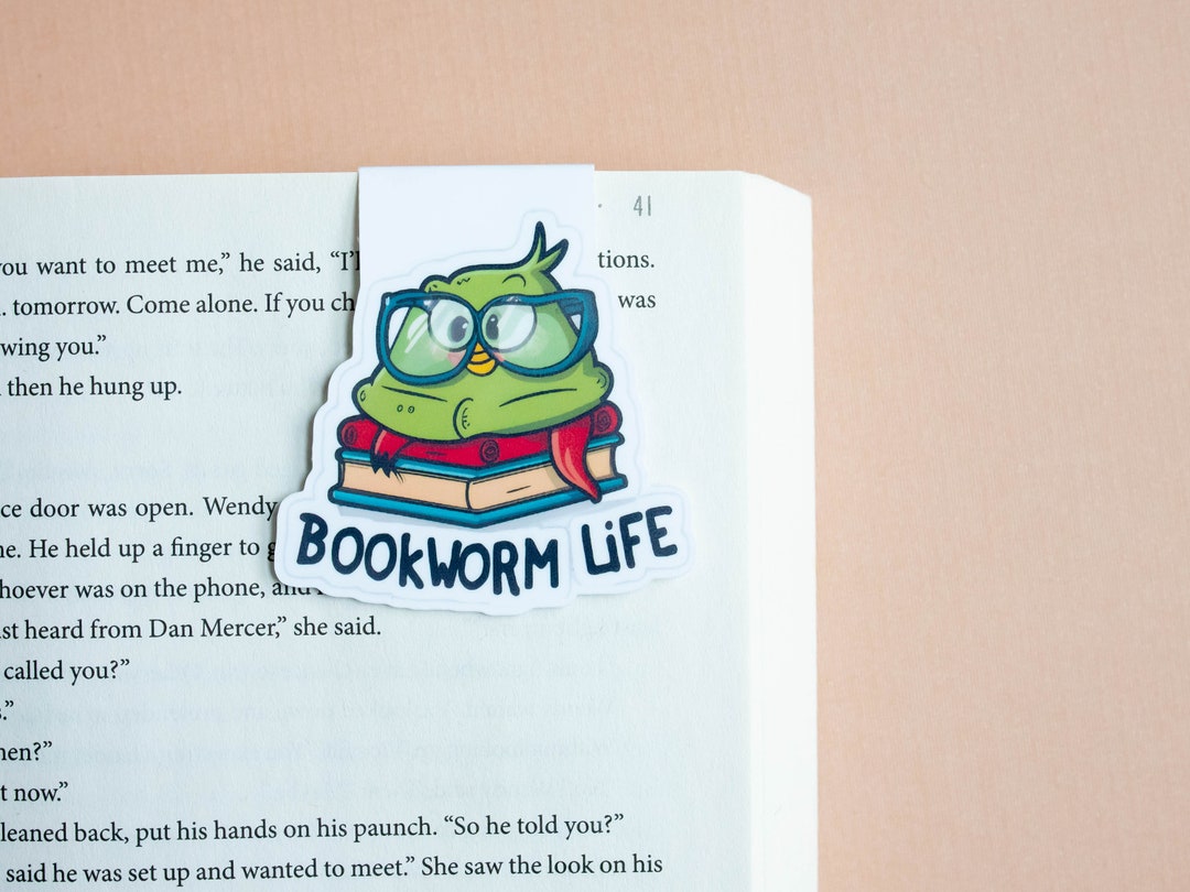 Bookworm Life Magnetic Bookmark | Handmade Bookmarks | Bookish Gift ...