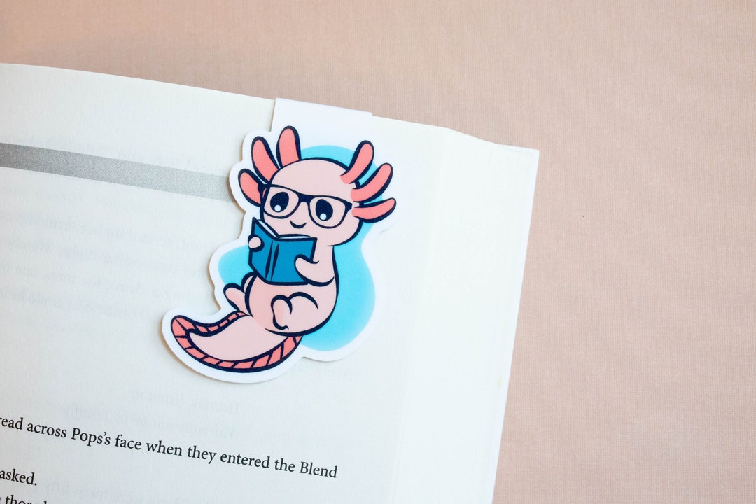 Reading Axolotl Magnetic Bookmark | Axolotl Bookmark | Magnetic ...
