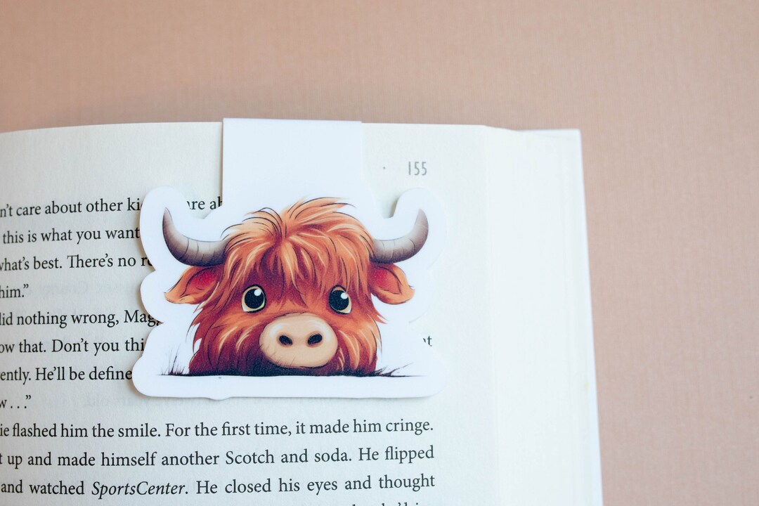 Highland Cow Magnetic Bookmark | Handmade Bookmarks | Bookish Gift ...