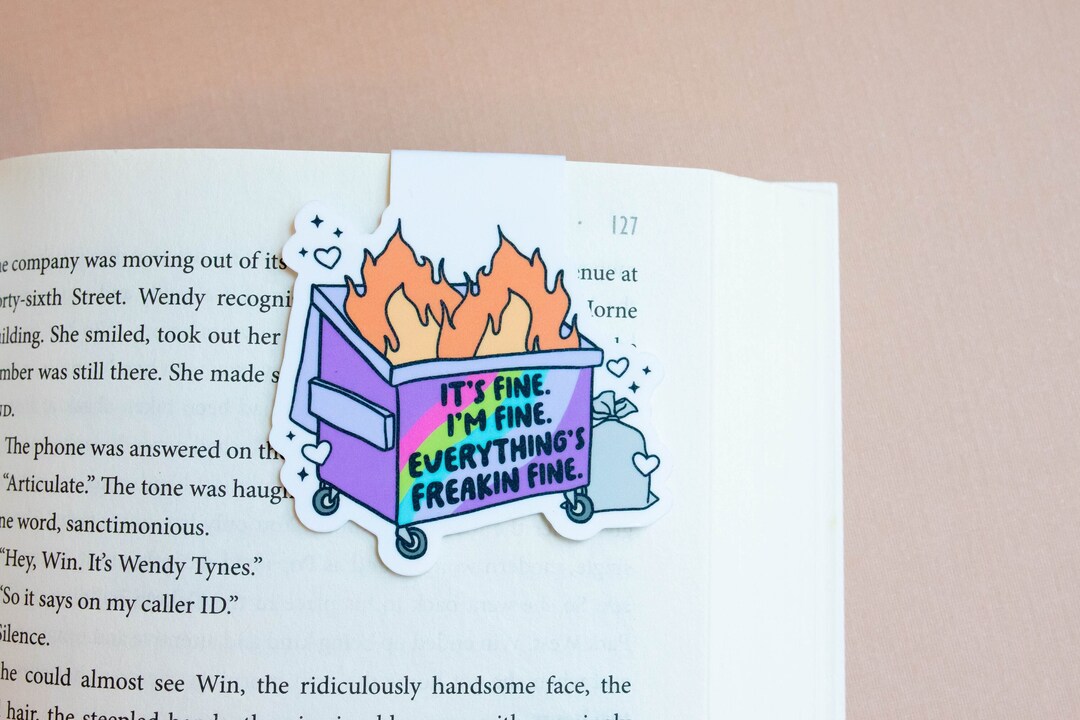 Dumpster Fire Magnetic Bookmark | Handmade Bookmarks | Bookish Gift ...